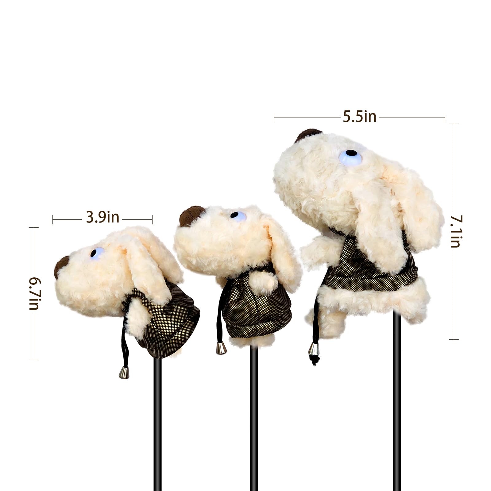 Golf Club Head Cover, 4pcs Golf Hybrid Head Covers Set with Interchangeable Tags 2 3 4 5 6 UT (Red)