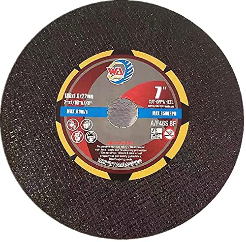 WA 10PACK - 7”x1/16"x7/8" Cutting Wheel for Metal & Stainless Steel, Cut-Off Discs Used On Angle Grinder, Diameter 7 inch, Arbor 7/8 inch, Aggressive Cut