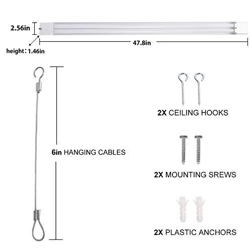 FREELICHT Linkable LED Shop Light, 4FT 45W 4500LM 5000K Workshop Light Fixture, 48 Inch LED Ceiling Lights, Plug in Shop Light for Garage, Corded Electric with Built-in ON/Off Switch, ETL - 4 Pack