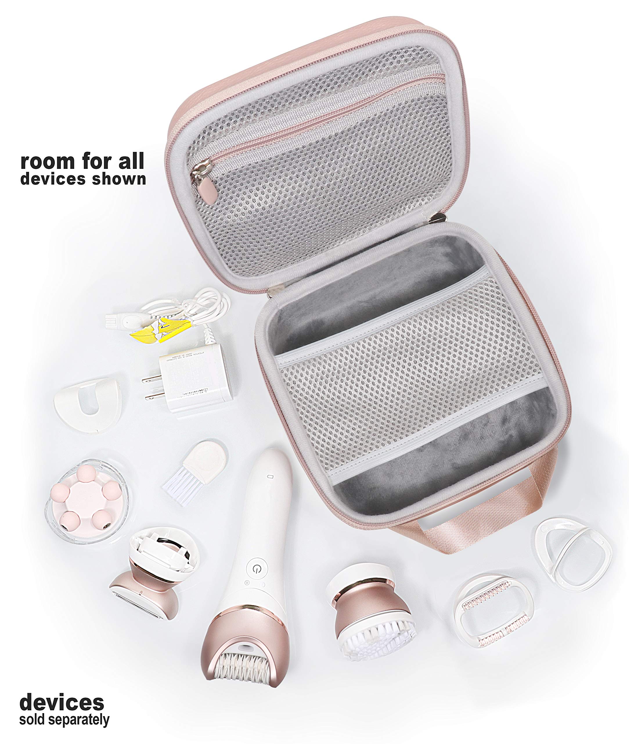GETGEAR Women's Epilator Case for Philips Satinelle Advanced Wet & dry Epilator, Prestige Bre650, DEESS Permanent hair removal, Flawless legs Women hair removal, Braun Sil-epil9 9-579
