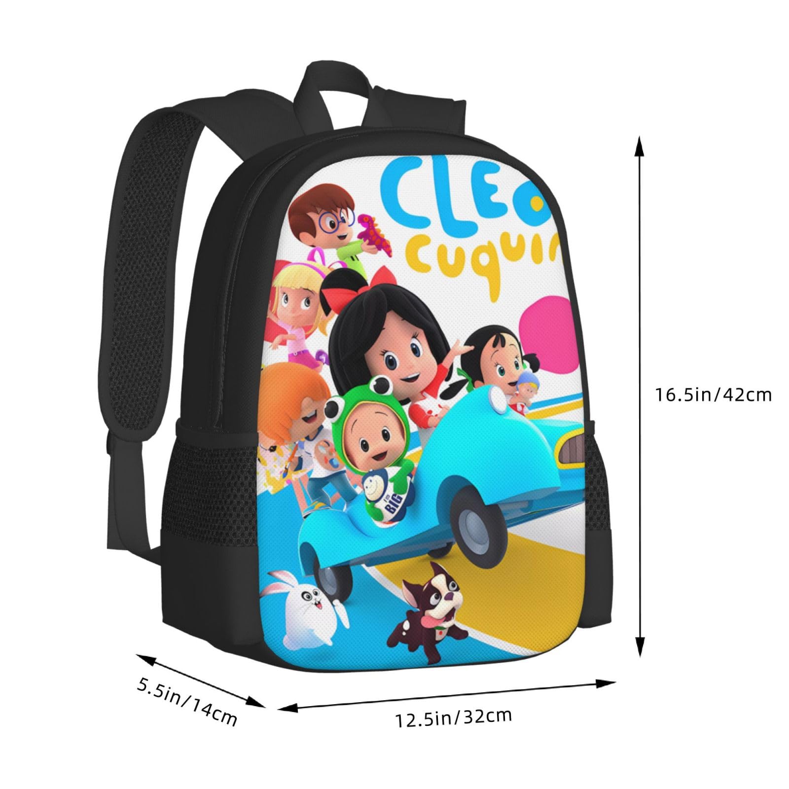 GLGFAS Cleo Anime Cuquin Backpack Large Capacity Leisure Travel Backpack Book Bag Outgoing Daypack 12.5x5.5x16.5 inch