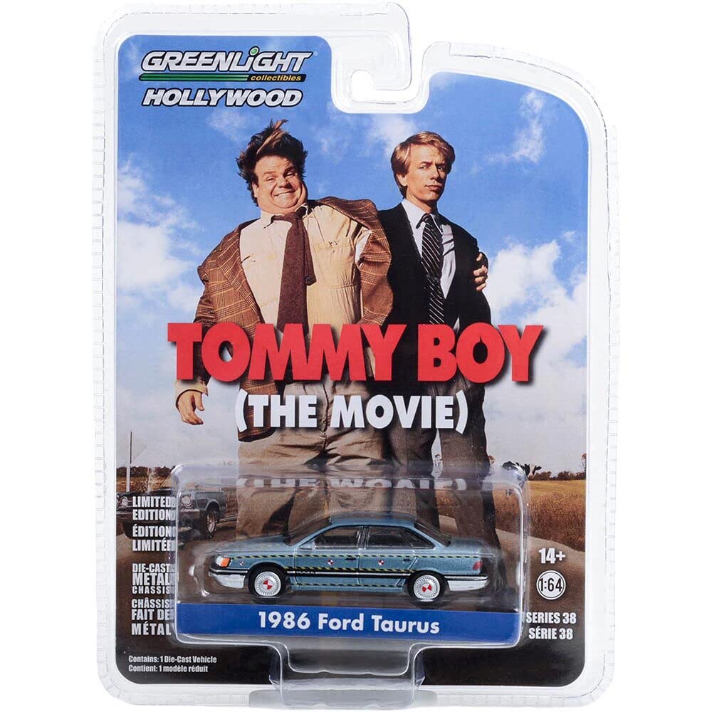 Greenlight 44980-A Hollywood Series 38 - Tommy Boy - 1986 Taurus - Zalinsky Auto Parts Crash Test Vehicle 1/64 Scale Diecast