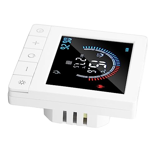 Floor Heating Thermostat, Home Temperature Controller AC90V-240V NTC Sensor 5-60℃ Setting High Accuracy LCD Screen for Shopping Mall (3A with Linkage)