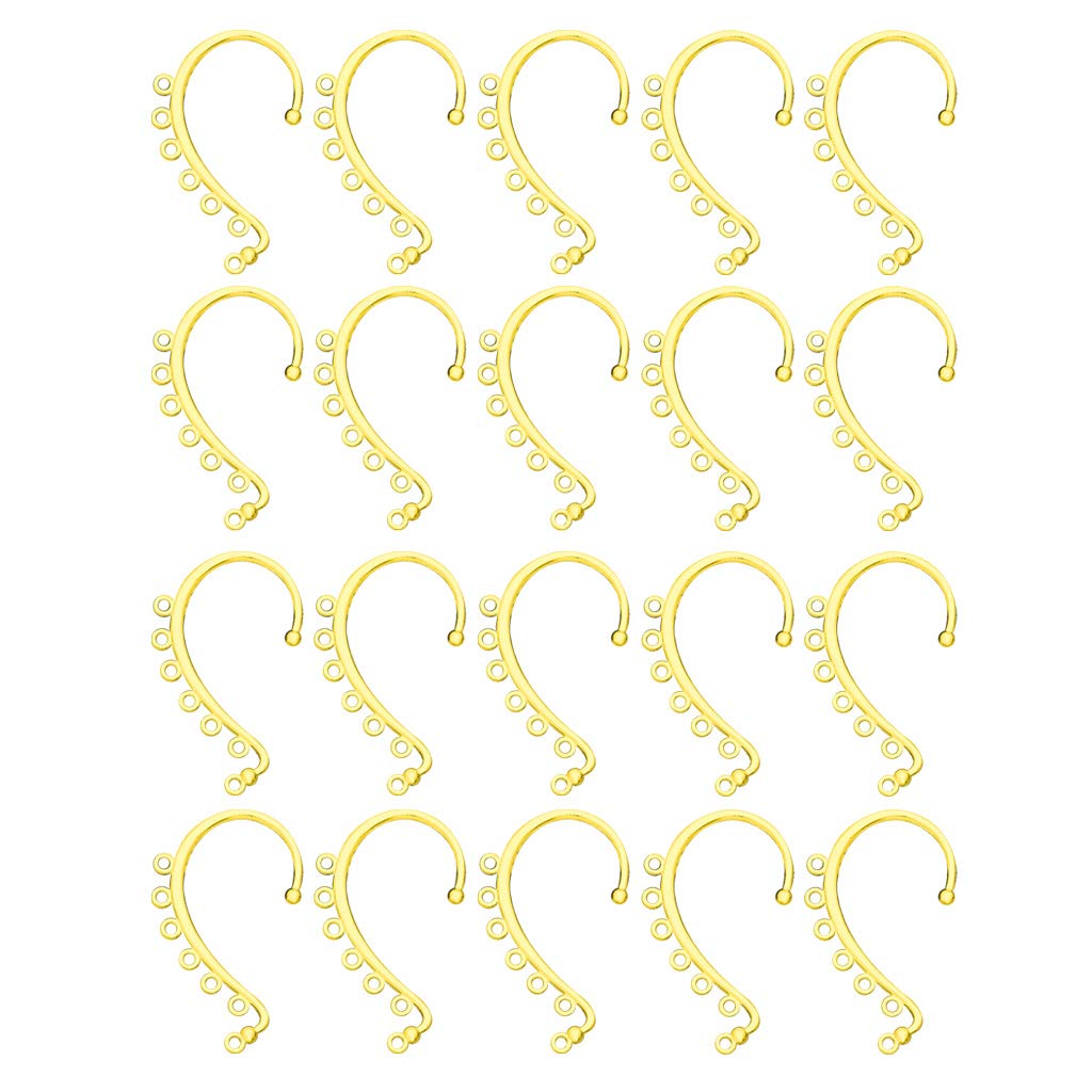 Generic 20Pcs DIY Ear Cuff Wrap Long Chain Tassel Drop Earrings Ear Crawler DIY Earrings Silver