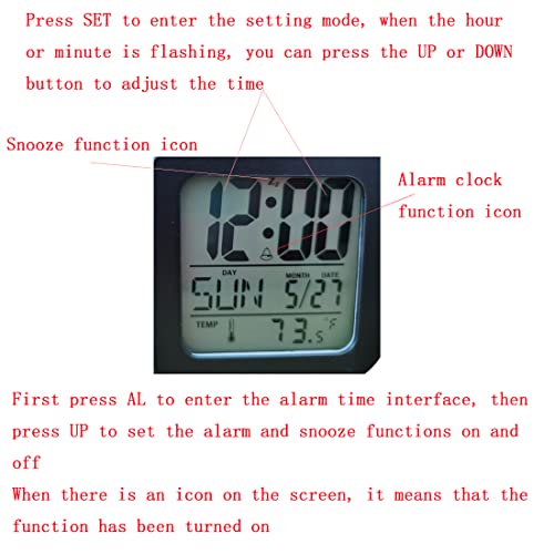 for Hello Kitty Alarm Clock w/ Soothing Glow LED Lights And Thermometer Luminous Small Alarm Clock Creative Cartoon Students with Alarm Clock Mute Simple Colorful Luminous Children's Bedroom Bedside