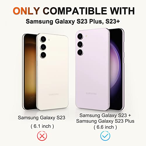 RMOCR for Samsung Galaxy S23+ Plus Case with 2 Pcs Tempered Glass Screen Protector and 2 Pcs Camera Lens Protector,Shockproof Protective Phone Cover for Galaxy S23 Plus 6.6inch,Black Matte