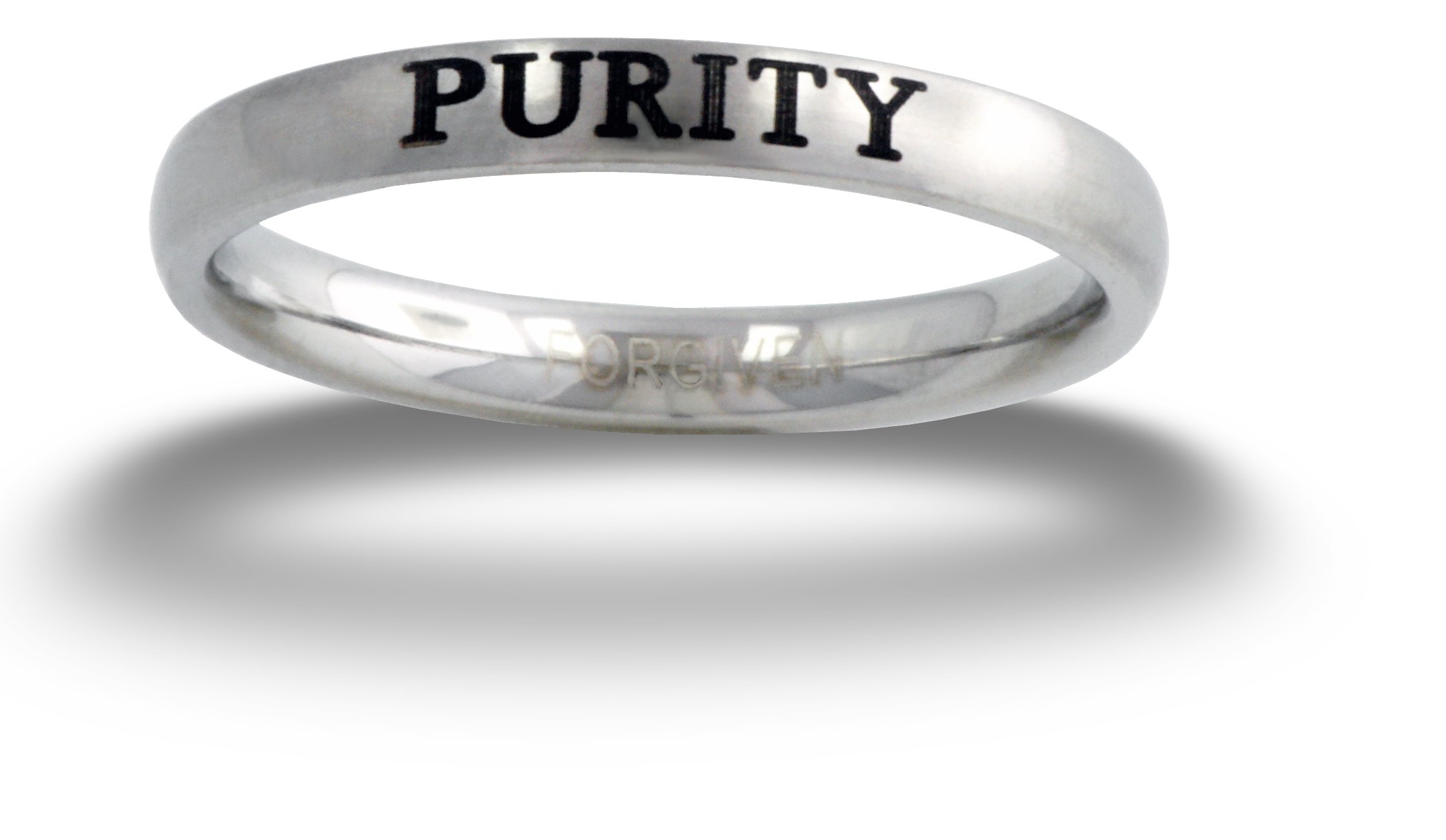 FORGIVEN JEWELRY RSPU PURITY Text Stainless Steel Ring size 9 Christian Jewelry-Christian Jewelry