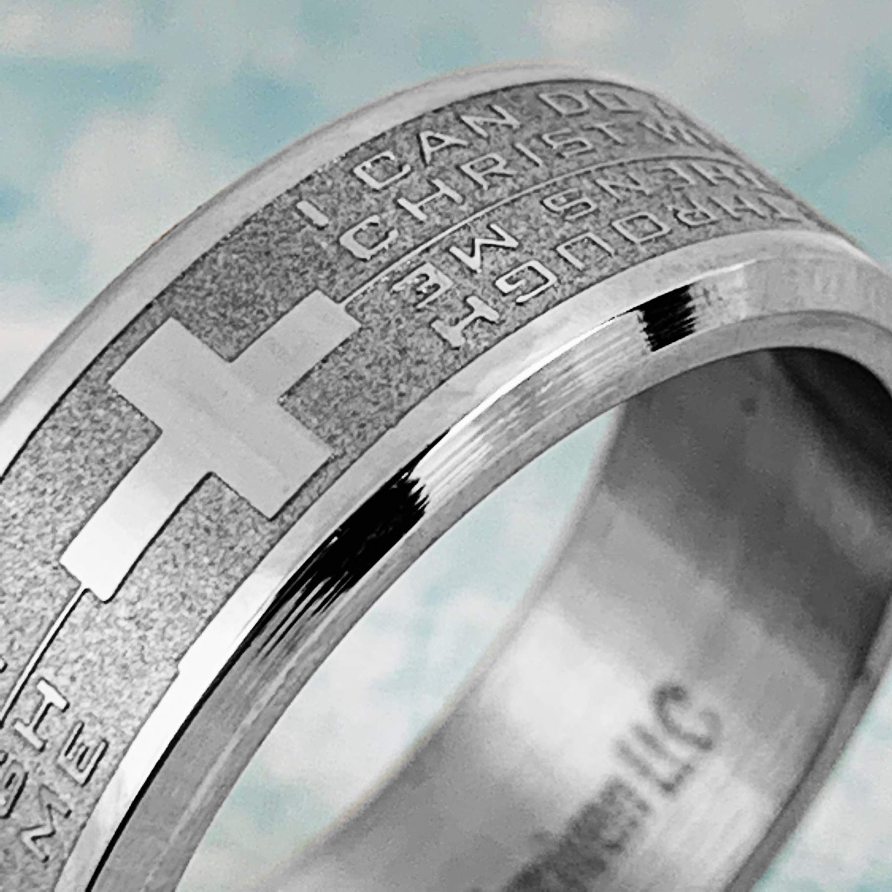 FORGIVEN JEWELRY I Can Do Cross Stainless Steel Ring size 11