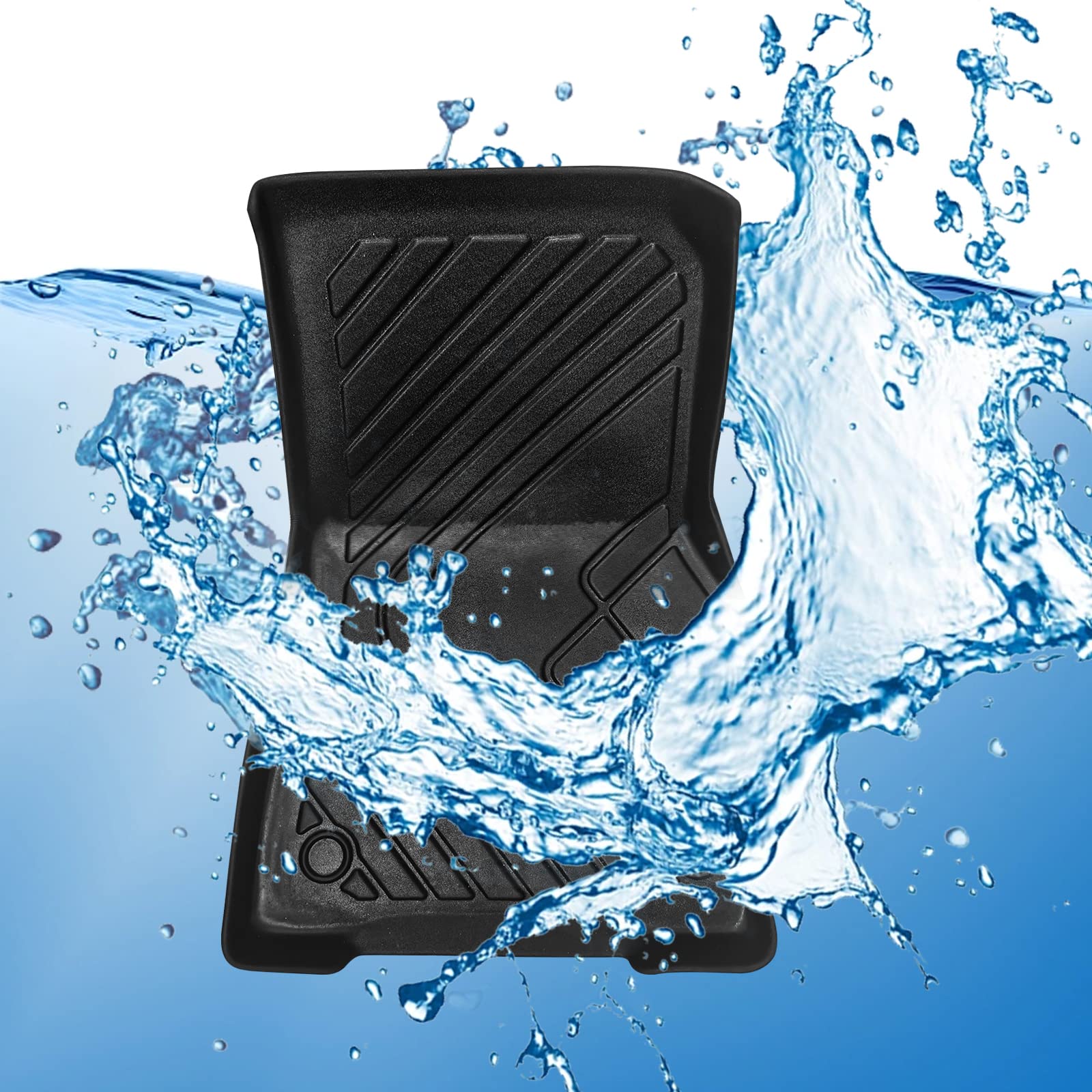 Fly5D 3PCS Tesla Model Y Floor Mats, All-weather Waterproof Non-slip Floor Mat, Custom Fit Floor Liners for Tesla Model Y 2019-2023 (1st & 2nd Row)