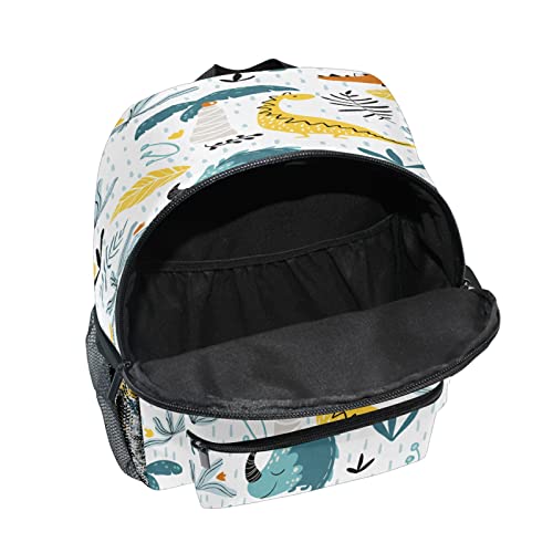 senya Yellow Cute Dinosaurs Kids Backpack with Chest Clip, Toddler Schoolbag Preschool Bag for Girls Boys One Size