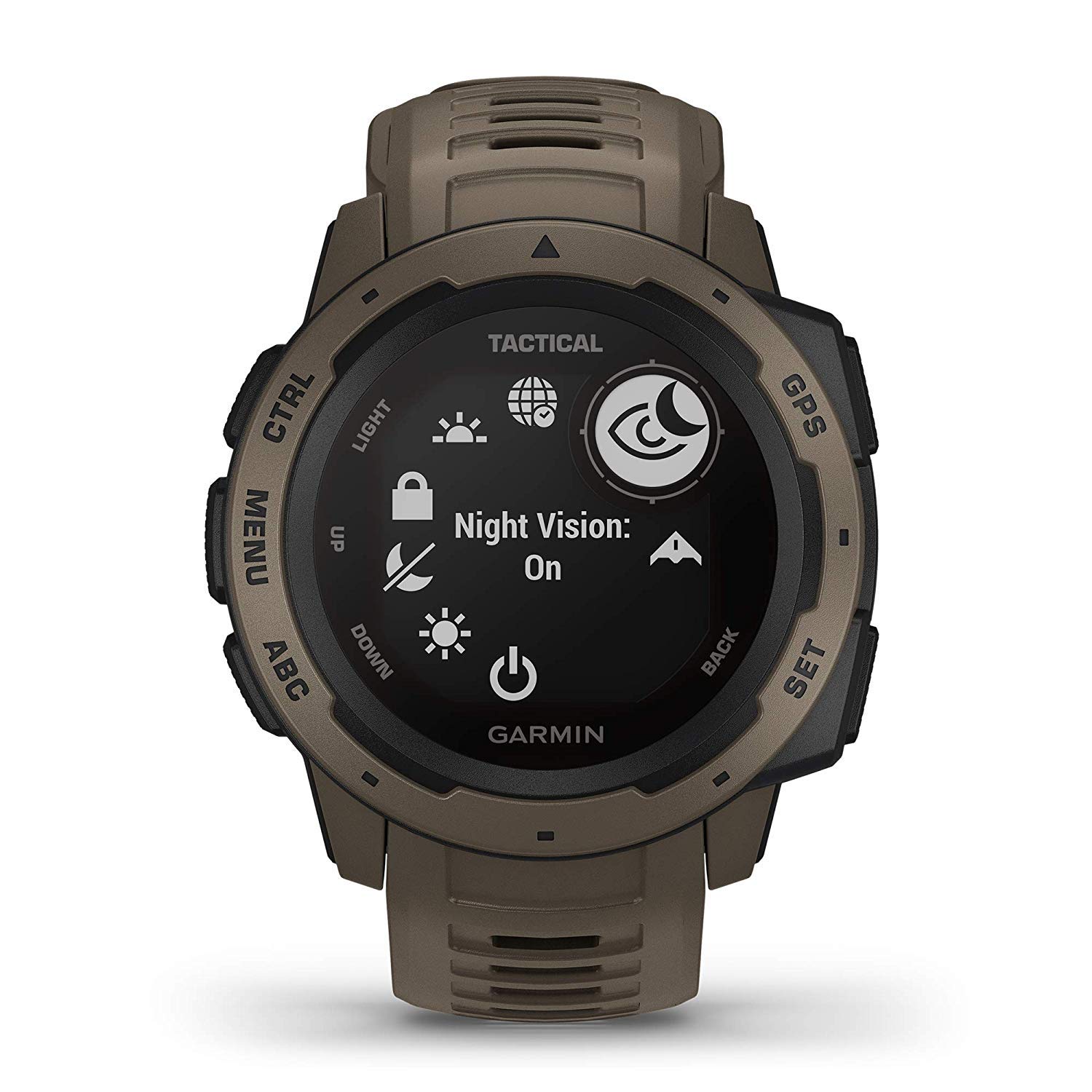 Garmin Instinct Tactical Edition GPS Watch and Wearable4U 2200 mAh Power Bank Bundle (Tactical Coyote Tan)
