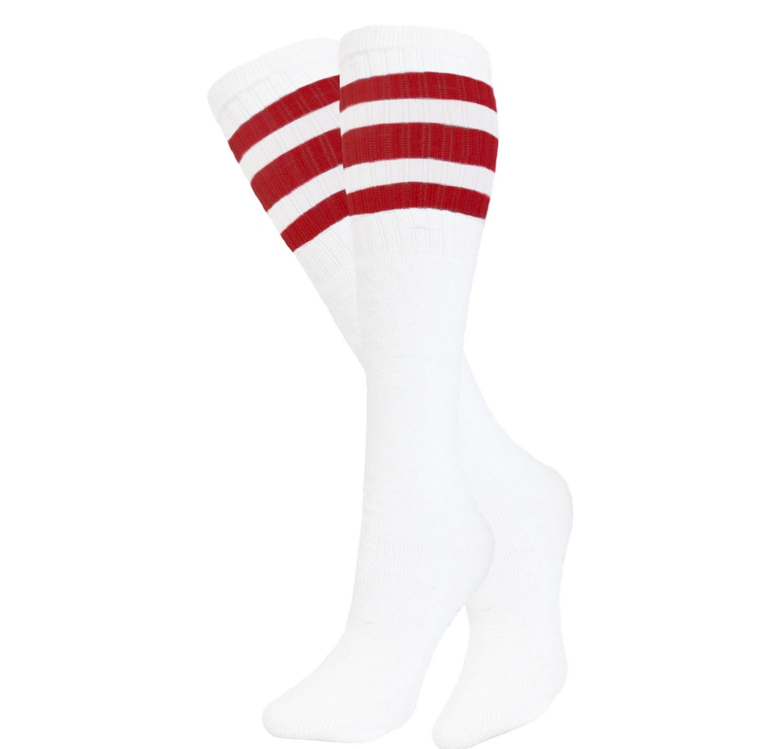 Full 90 Mens 5 PAIRS Classic Multi Striped Sports Tube Socks,Sock Size 10-15, White, Large