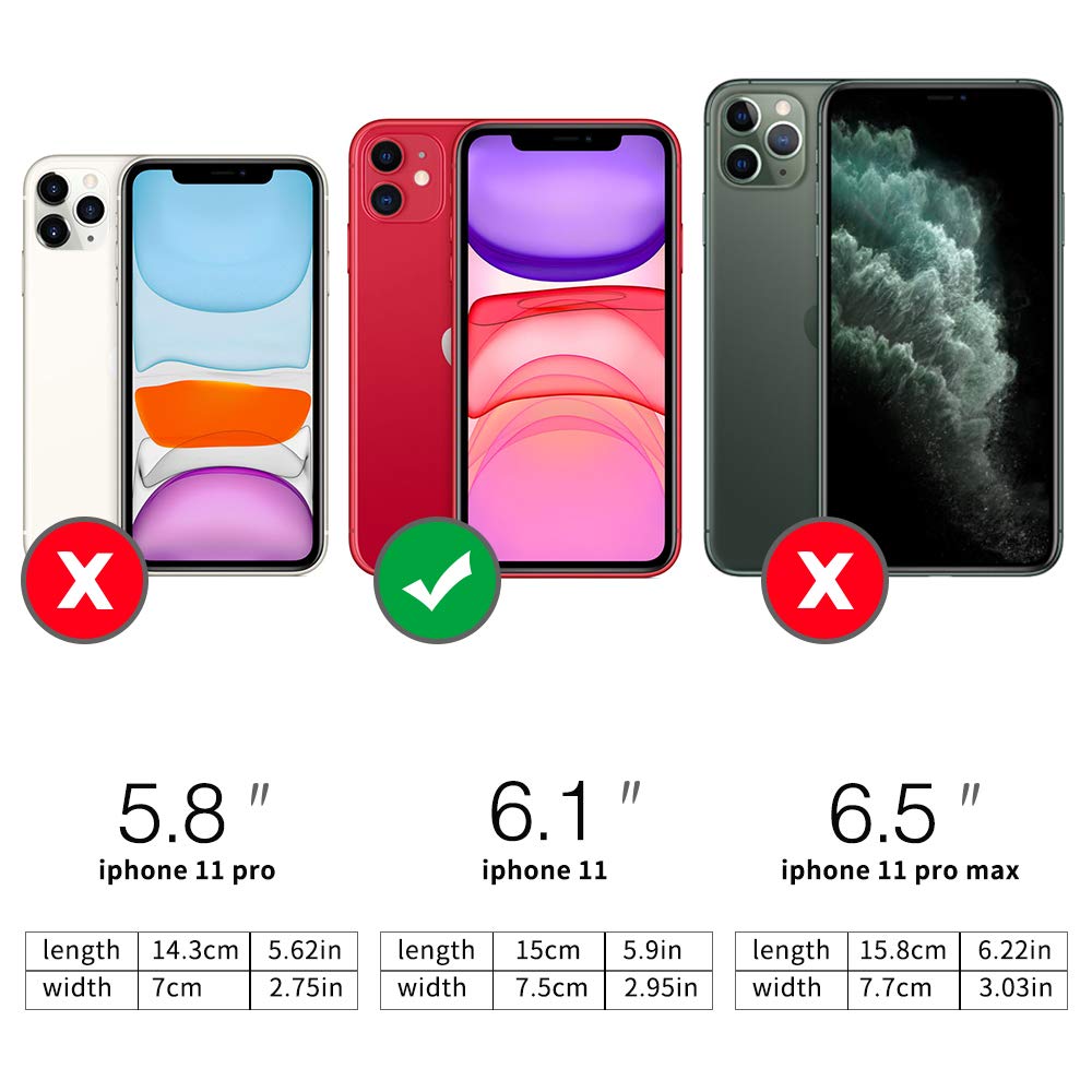FYY Case for iPhone 11 6.1”, Luxury [Cowhide Genuine Leather][RFID Blocking] Wallet Case, Handmade Flip Folio Case Cover with [Kickstand Function] and[Card Slots] for Apple iPhone 11 6.1” Black