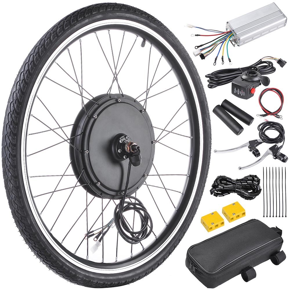Front Wheel 26"x1.75" 48 Volt 1000 Watts Electric Bike Hub Motor Brushless Gearless Engine Kit Dual Mode Controller US Delivery(Front Wheel)