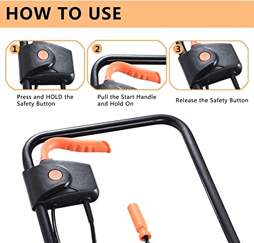 Kapoo Snow Thrower, 18 Inch Electric Snow Blower, Steel Auger, 180° Rotatable Chute and Overload Protection, 13 Amp, Black & Orange bb14