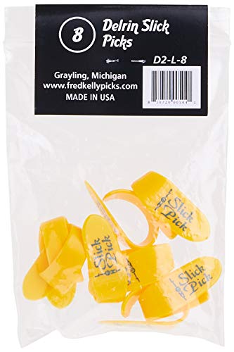 Fred Kelly Picks D2-L-8 Delrin Slick Light Guitar Pick (Pack of 8)
