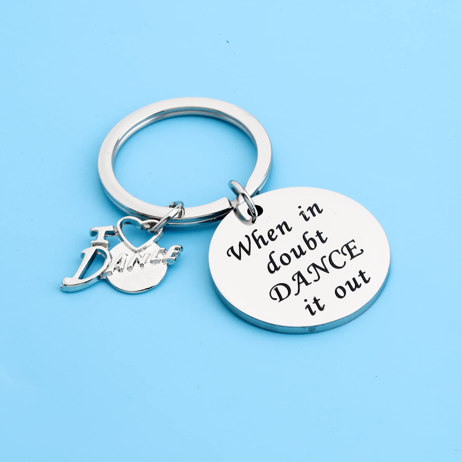 FUSTYLE FUSTMW Dance Keychain Dancer Gifts Ballet Dance Lover Gifts Ballerina Gifts Dance Team Gifts When In Doubt Dance It Out