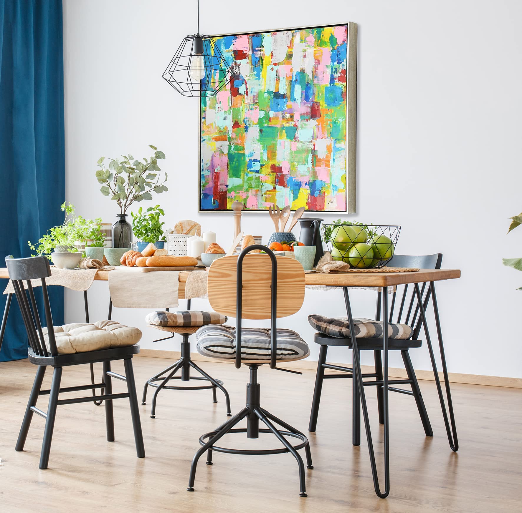 Framed wall art Hand Painted Abstract Oil Painting Wall Art Modern Wall Decor for living room, bedroom, kitchen, hallway, office, dining room, bar