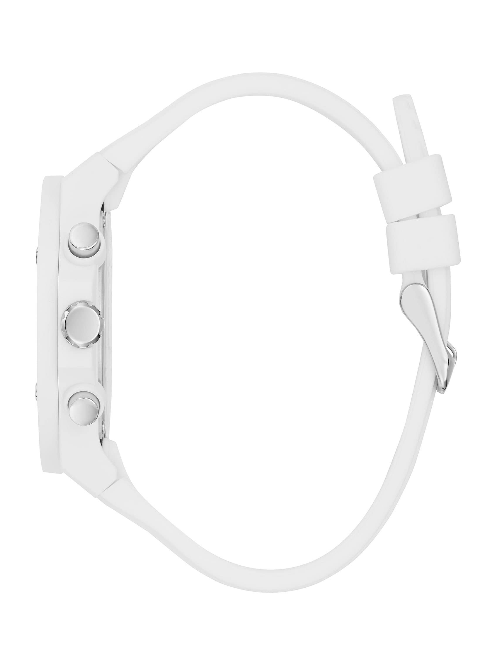 GUESS Men's Polycarbonate Quartz Watch with Silicone Strap, White, 24 (Model: GW0268G1)