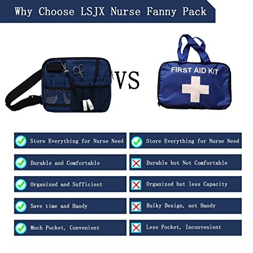 Nurse Fanny Pack, Multi Compartment Pouch, Utility Nurse Bags for Work Supplies, fit for Nurse,RN, Vet