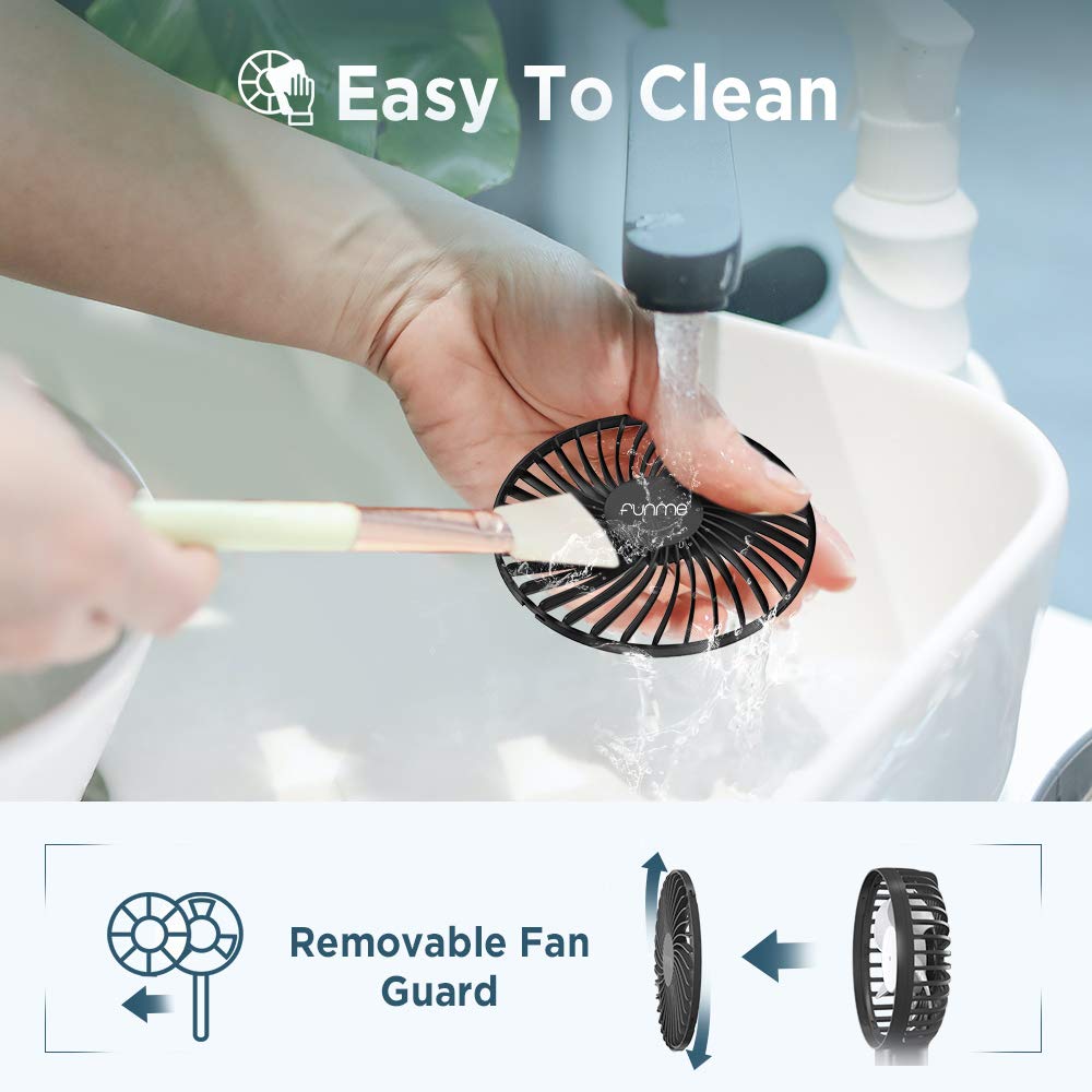 FUNME Handheld Fan 5000mAh Rechargeable Battery Fan 4-20 Hours Using Time Foldable USB Fan with Upgraded One Touch Power Off Function 4 Speeds Strong Winds Portable Personal Cooling Fan for Outdoors