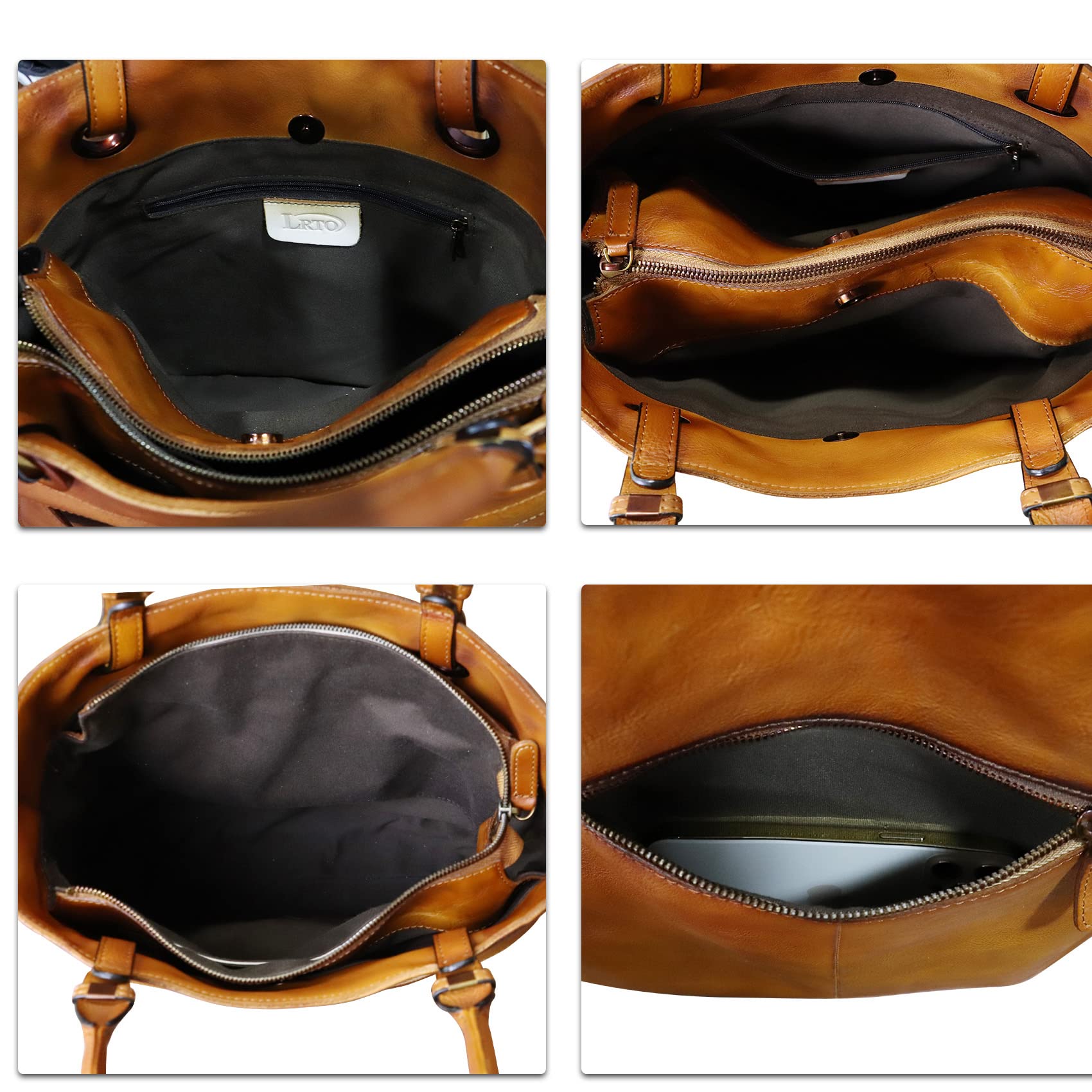 Genuine Leather Handbag Purses for Women Top Handle Bag Lady Work Tote Bags Retro Satchel (Darkgrey)