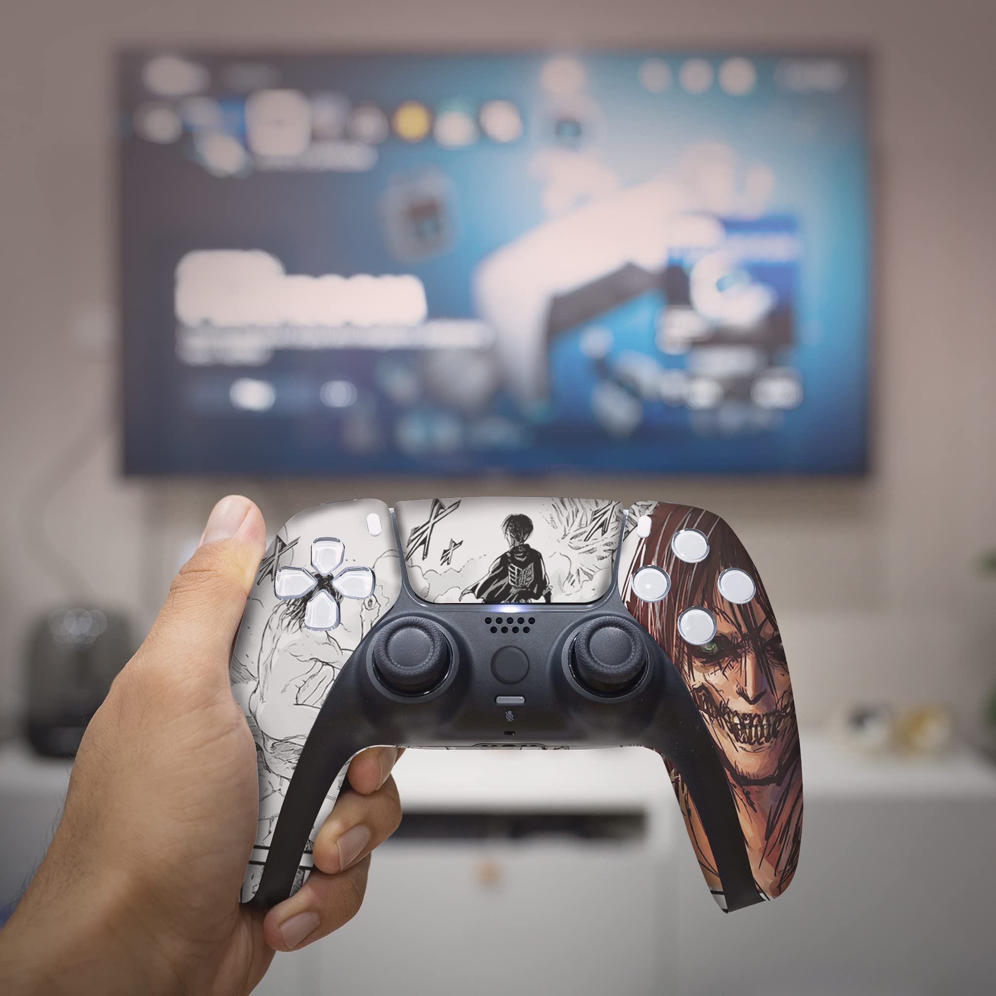 Haikyuu Hinata Custom PS-5 Controller Wireless compatible with Play-Station 5 Console by BCB Controllers | Proudly Customized in USA with Permanent HYDRO-DIP Printing (NOT JUST A SKIN)