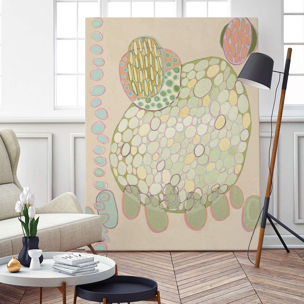 Giant Art Elevated Pod II One Piece Huge Modern giclee Canvas Print, 54 x 72, Green