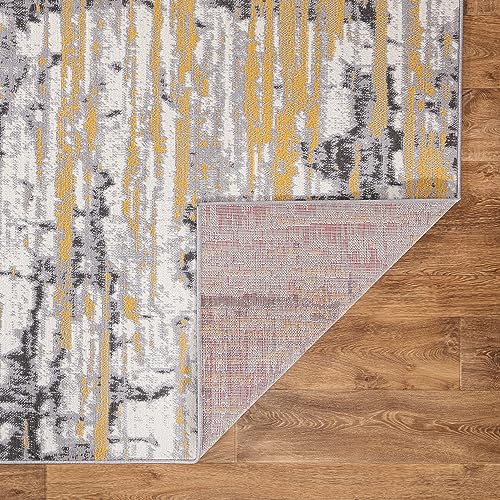 Rugshop Darwin Vintage Abstract Modern Area Rug 7'10" x 10' Yellow