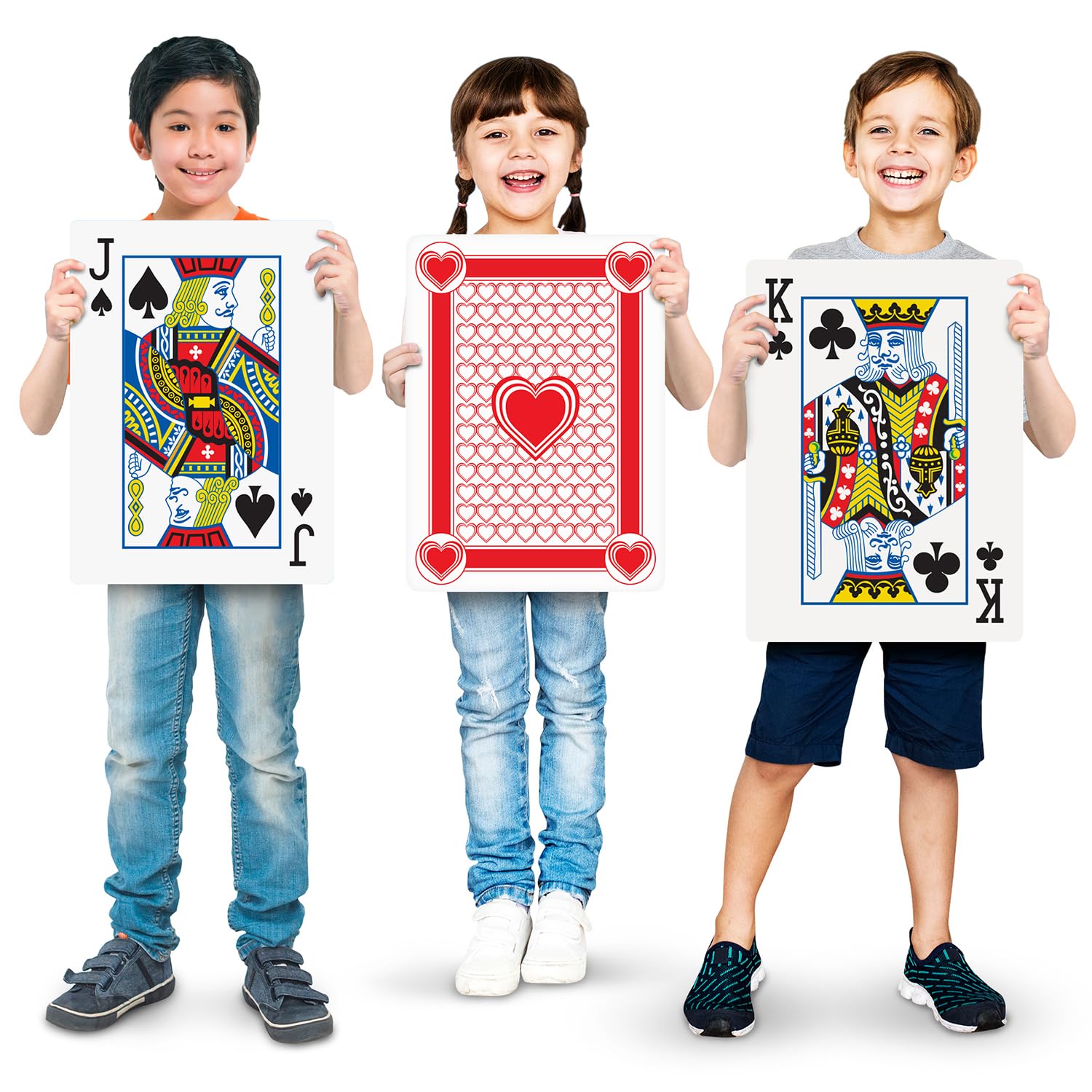 Gamie Giant Poker Jumbo Playing Cards - 10.5 Inches X 14.5 Inches - Extra Large Playing Cards Set with 2 Jokers - Huge Casino Game Cards for Kids and Adults - Oversize Poker Party Decorations - 1 Pack