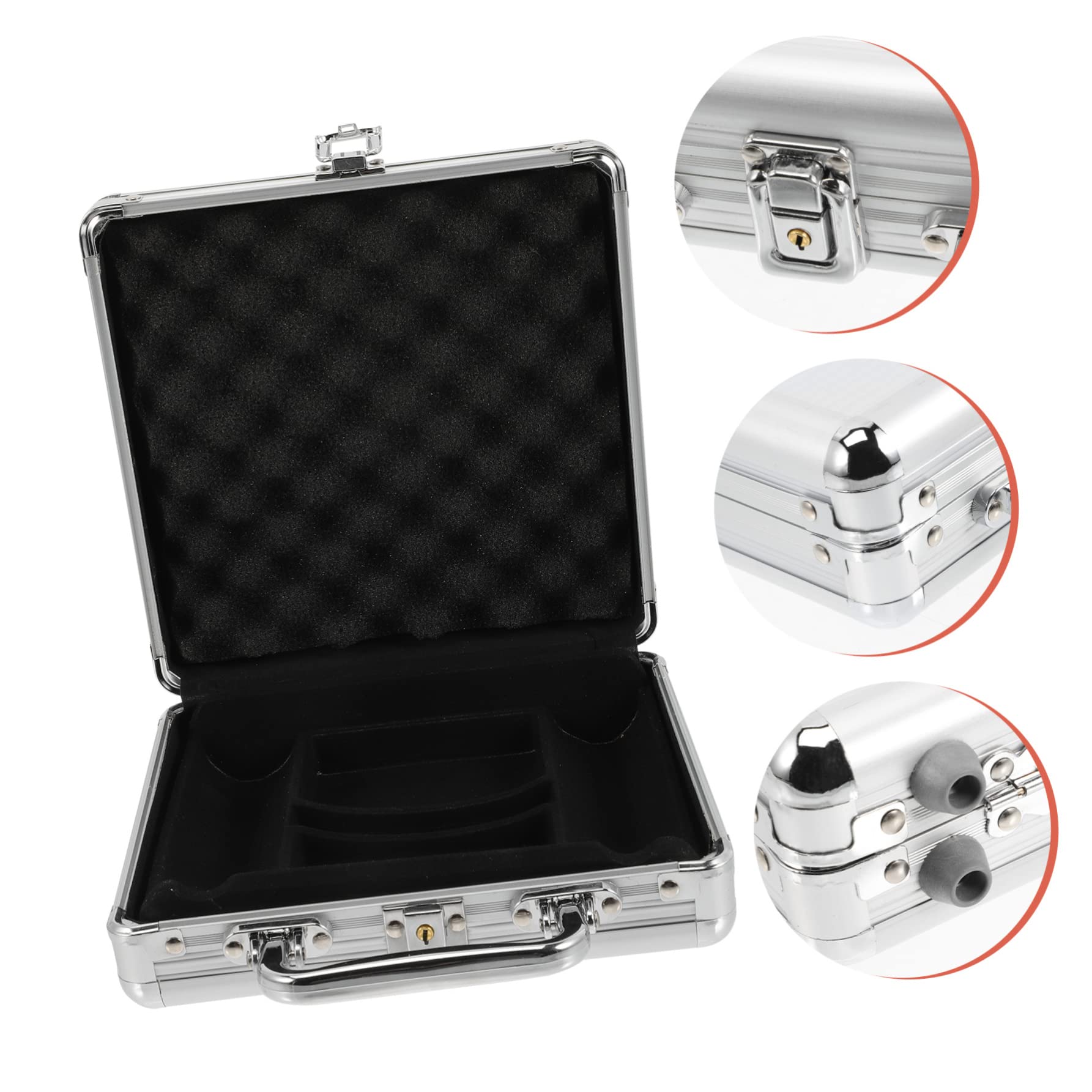 HANABASS Cases Handle Carry Carrier Alloy Professional Casino Storage Empty Aluminum for Holder Blackjack Lock Carrying Chip Case Design Holdem Supplies Texas Large Chips Cards/Capacity