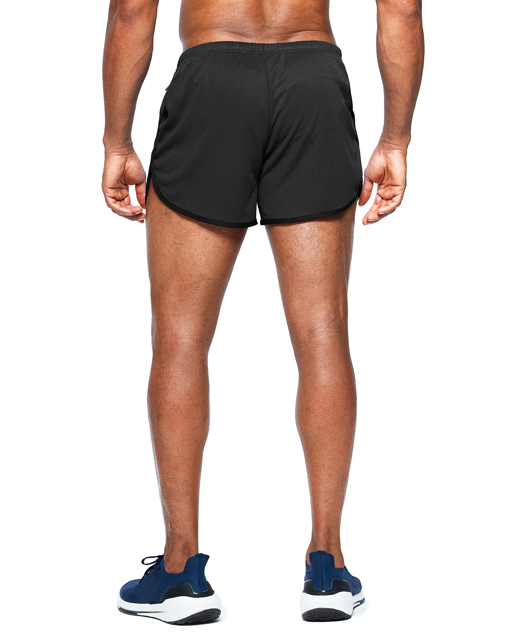 G Gradual Men's Running Shorts 3 Inch Quick Dry Gym Athletic Jogging Shorts with Zipper Pockets (Black, Medium)