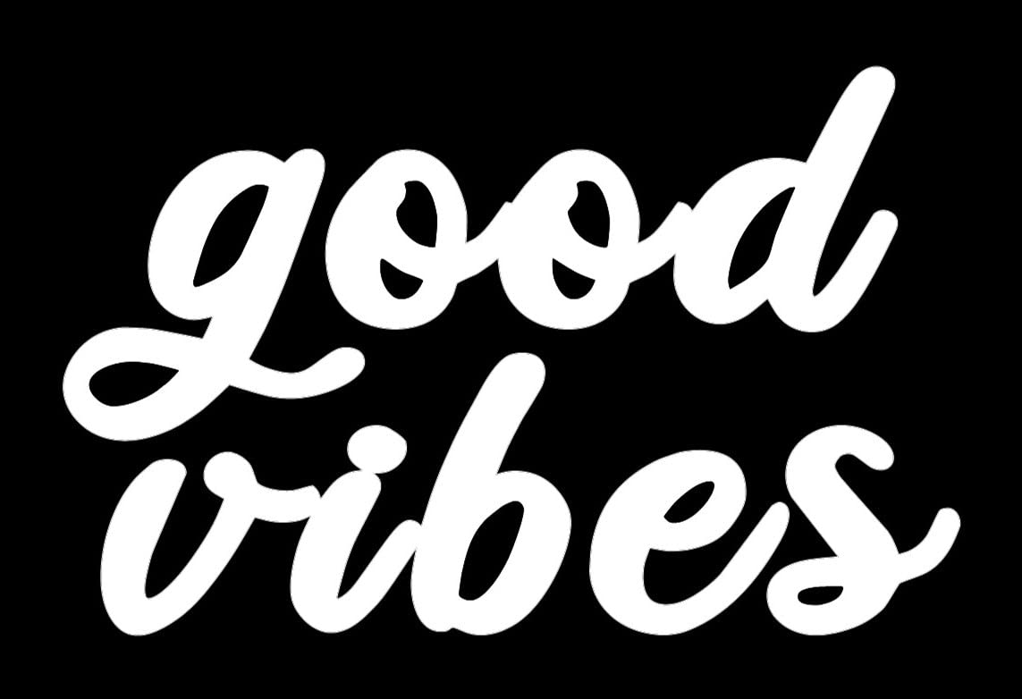 Good Vibes Sticker - 5" Decal {White}- Decal, Good Vibes only, Positive Sticker, Positivity, Namaste, OM, Good Life, Yoga SIX740W