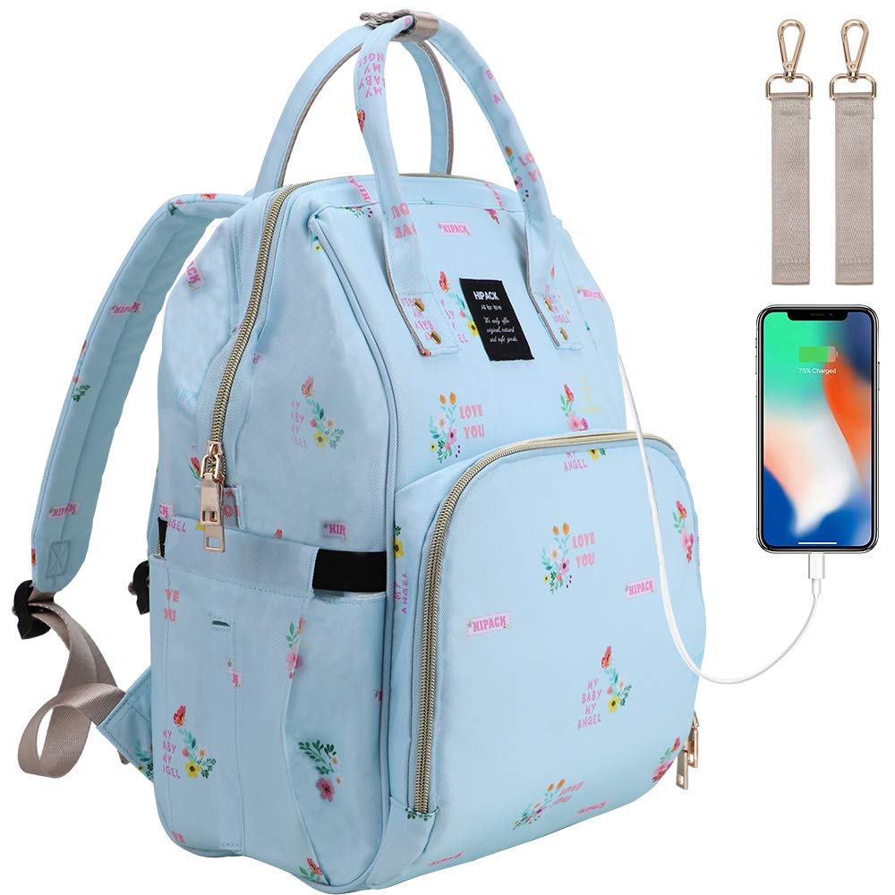 Funnideer Diaper Bag Backpack,Large Capacity Diaper Bag for Mom/Dad with USB Charging Port,Stroller Straps,Multi-Function Waterproof Backpack Nappy Bags for Baby Care, Durable and Fashionable