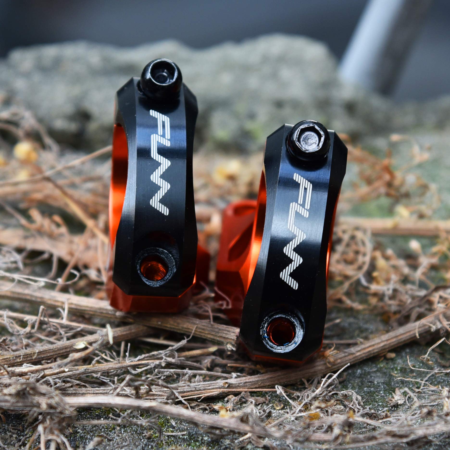Funn RSX Mountain Bike Direct Mount Bike Stem with 31.8mm Bar Clamp, 2 Pieces Lightweight Split Design for Dual Crown Forks, Adjustable Extension 45-50mm with 20mm Rise (Orange)