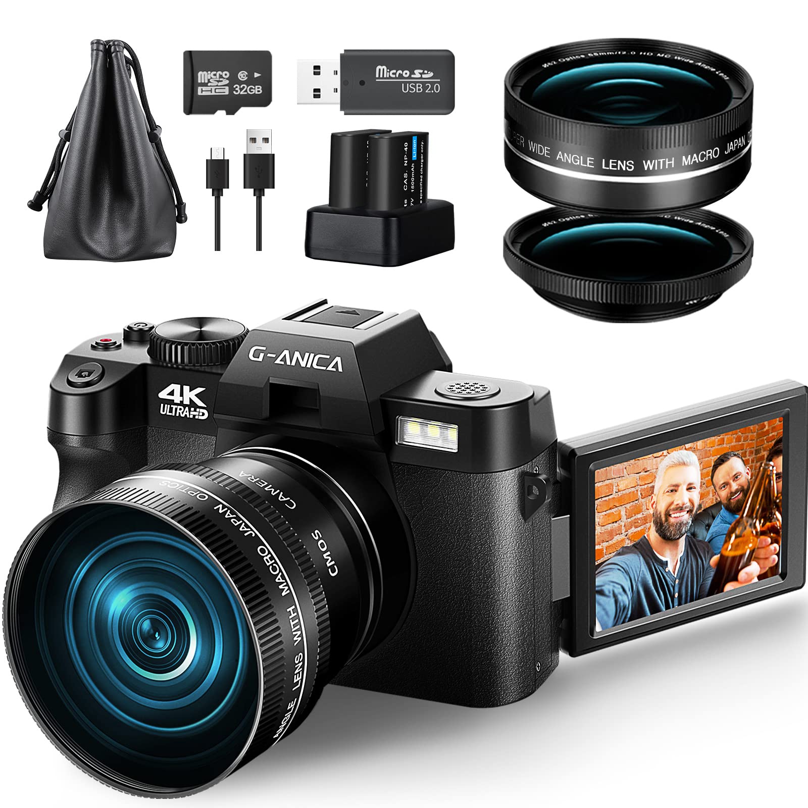 G-Anica Digital Cameras for Photography, 48MP&4K Video/Vlogging Camera for YouTube with WiFi