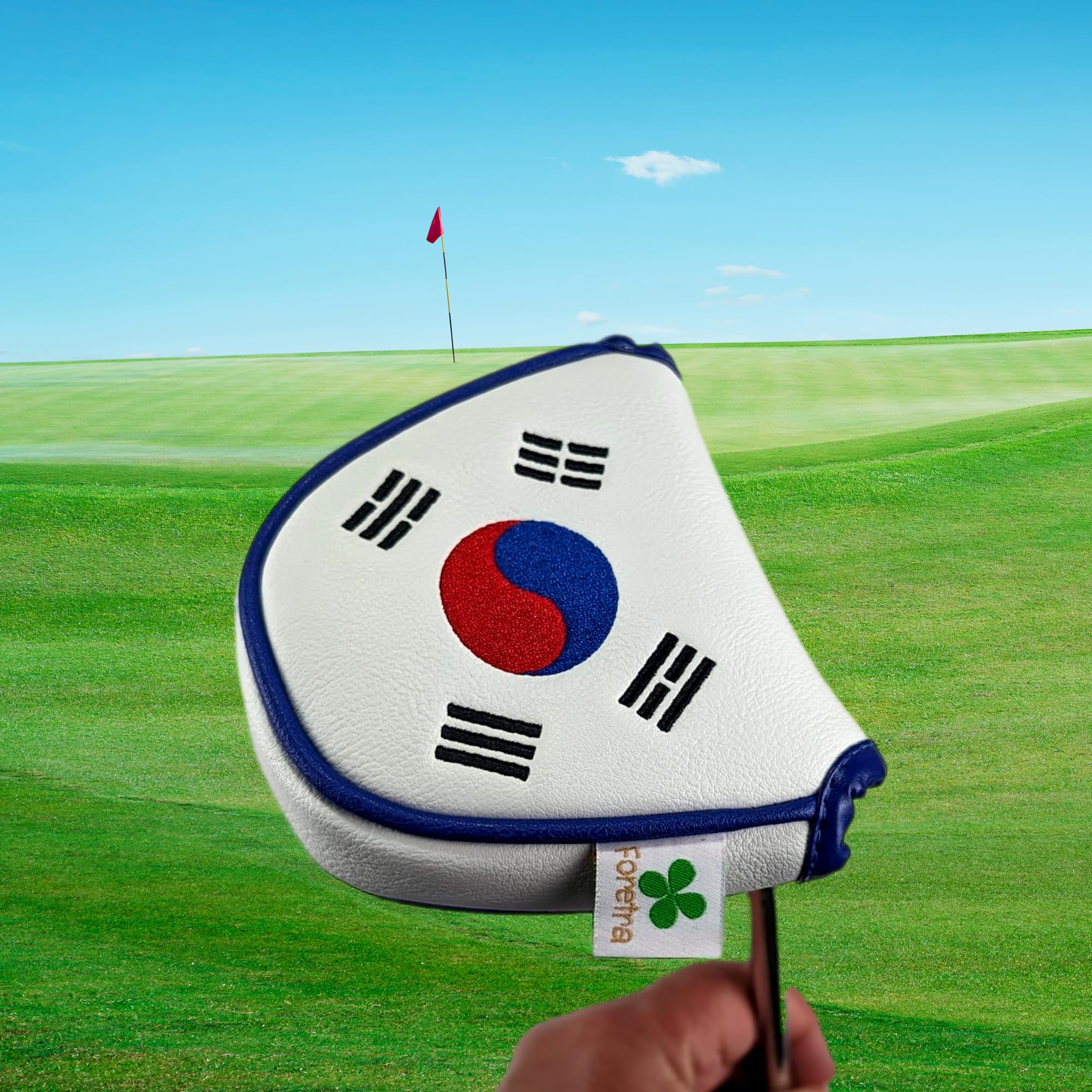 Foretra β Korea Flag - Golf Putter Headcover Quality PU Leather Magnetic Closure for Mallet Style Putters Scotty Cameron Odyssey Taylormade Ping