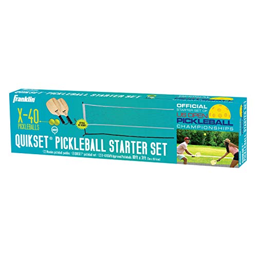 Franklin Sports Pickleball Net Set Outdoor Portable Pickleball Court Net - (2) Paddles + (2) Pickleballs - Half Court Set