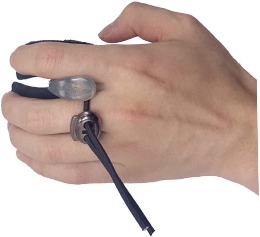 Haiqings 2Pcs Archery Finger Tabs Shooting Finger Guard Leather Protective Gears for Recurve Bow Shooter jiangyu1994