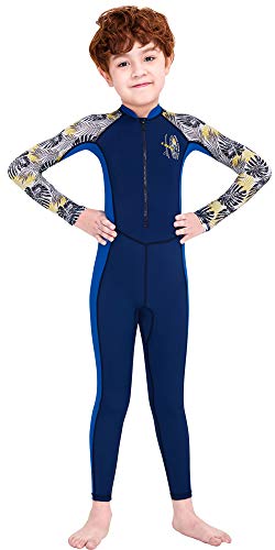 Full Cover Wetsuit for Toddler Quick Dry Thermal Swimsuit Sun UV Protection Bodysuit Zip Stretch Wet Suits for Diving Swimming