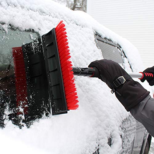 Flexible Flyer Extendable Car Ice Scraper, Snow Brush Broom & Windshield Squeegee for SUV Truck
