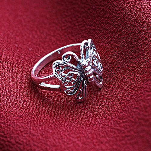 Gem Avenue 925 Sterling Silver Butterfly Ring with a Polished Finish, Perfect for Women who Wear Size 7