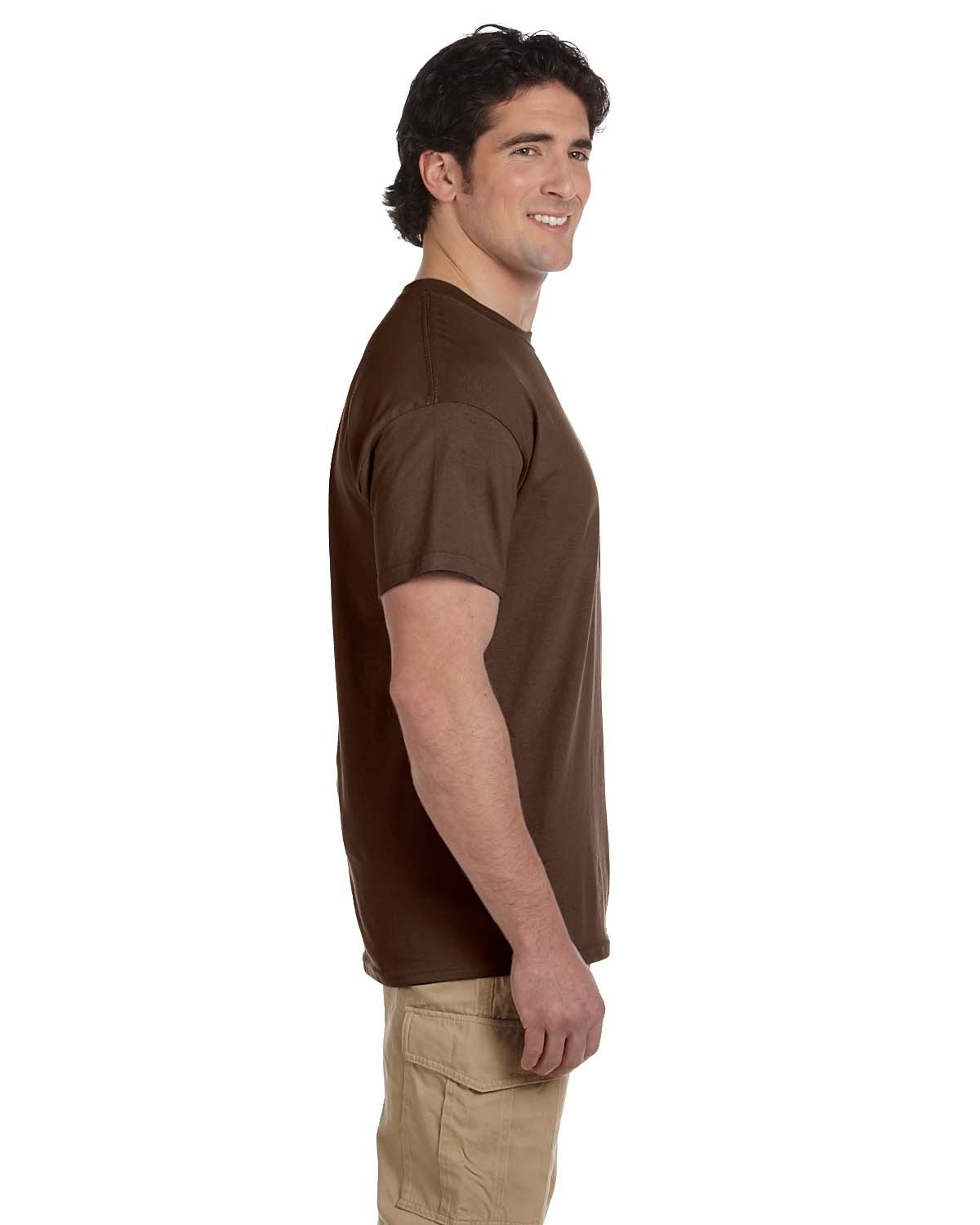 Fruit of the Loom Men's Short Sleeve Crew Tee, Medium - Chocolate