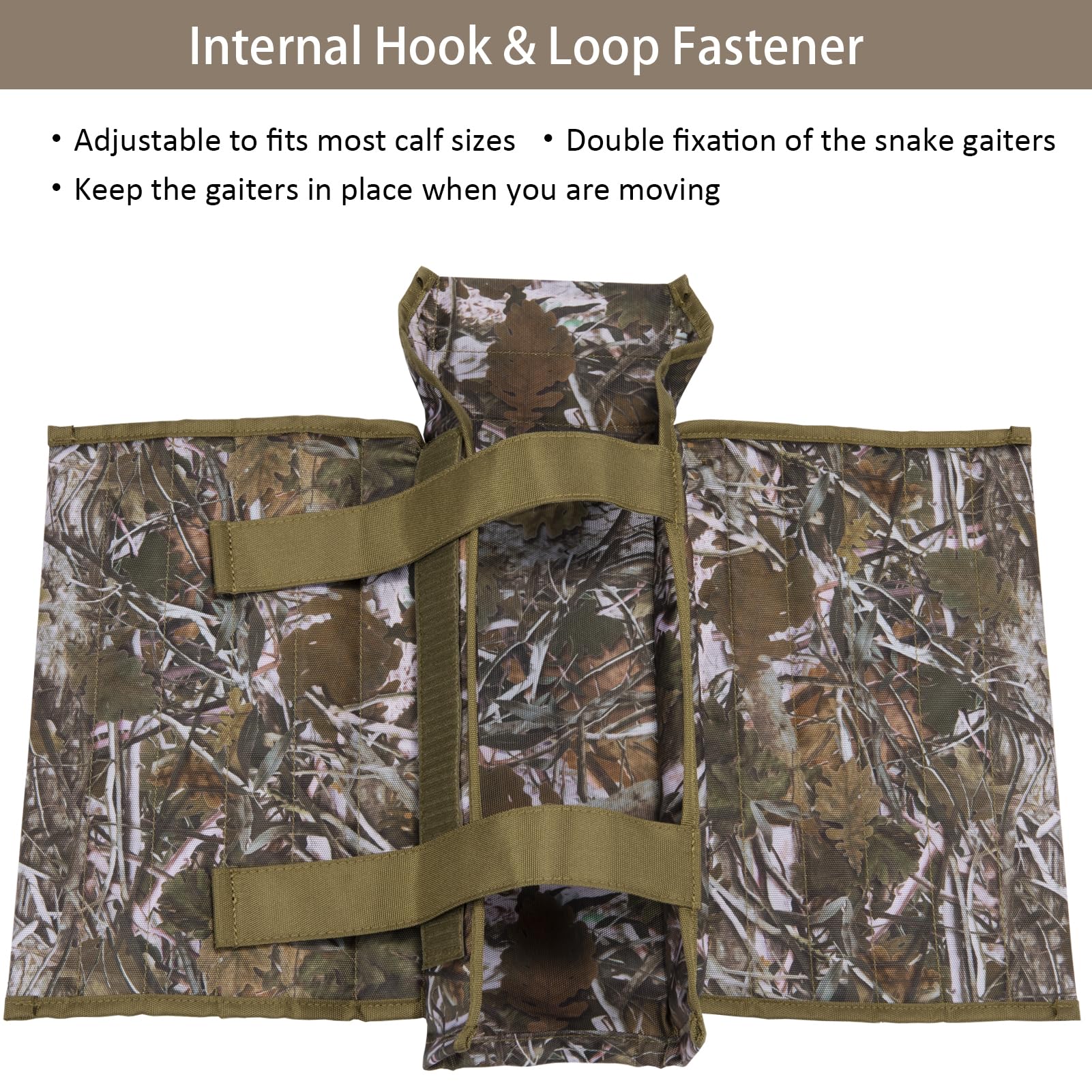 GearOZ Snake Gaiters Snake Chaps, Waterproof Lower Legs Snake Guards, Snake Bite Protective Gaiters, Anti-Snake Boots for Men/Women, Adjustable Size for Hunting/Hiking/Farm Working, Camo