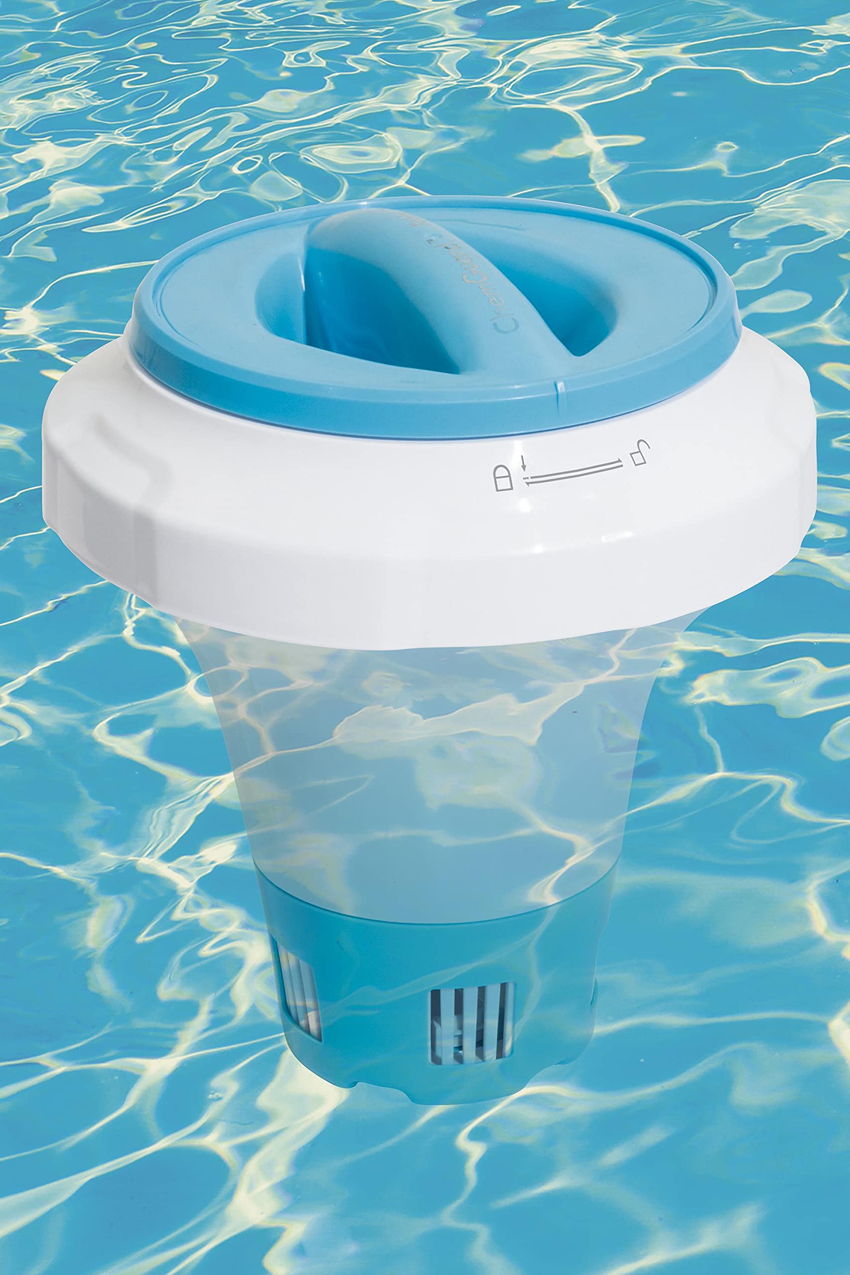 Flowclear Floating Pool Chemical Dispenser with ChemGuard Glove