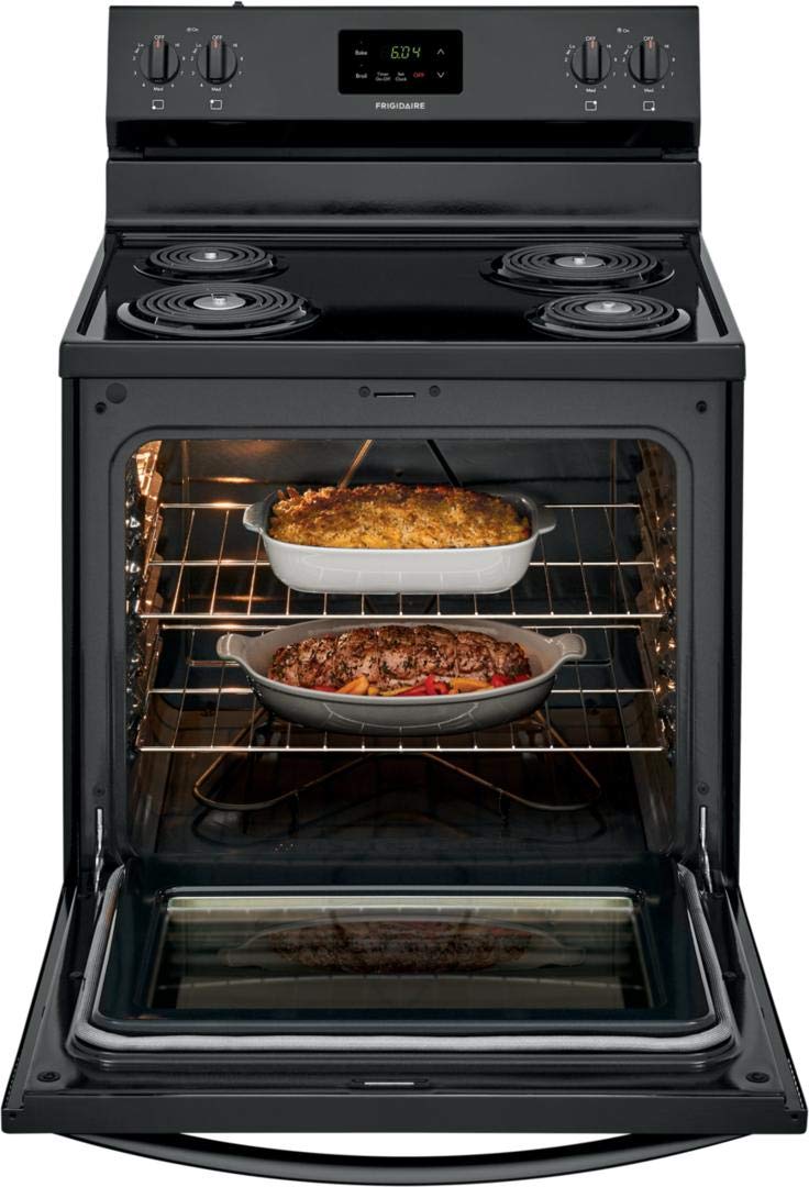 Frigidaire FCRC3012AB 30" Electric Range with 4 Coil Elements, 5.3 cu. ft. Oven Capacity, Store-More Storage Drawer, Electronic Kitchen Timer, in Black