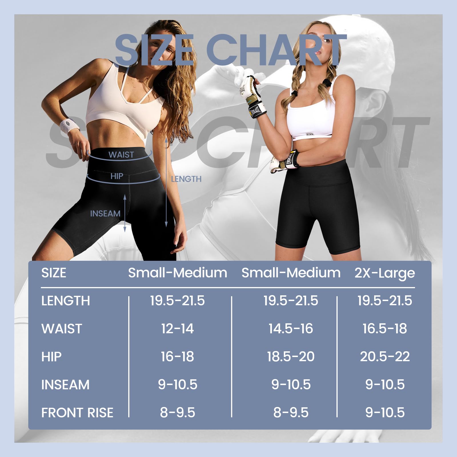 GAYHAY 3 Pack Biker Shorts with Pockets for Women - 8"/ 5"/ 3" High Waist Compression Shorts for Workout Yoga Cycling