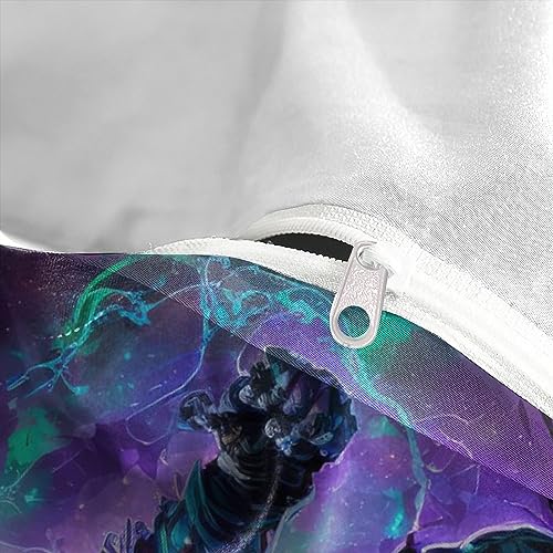 GEEYOU Cosmic Space Wolves 3D Print Quilt Cover Comforter Covers Duvet Cover for Teens and Adults Bedding Set with Pillow Cases with Zipper Closure Soft Microfiber 3 Pieces Queen(228x228cm)
