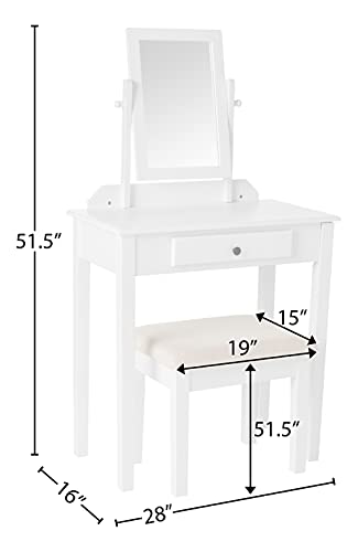 Frenchi Home Furnishing Vanity Set, One Mirror, White