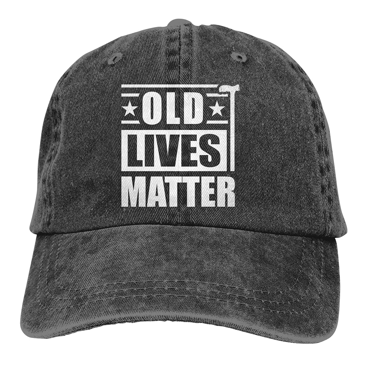 Funny Birthday Gifts Baseball Cap for 50th 60th 70th 80th Men Women, Old Lives Hat Matter, Vintage Adjustable Washed Cotton Denim Hat for Grandma, Grandpa